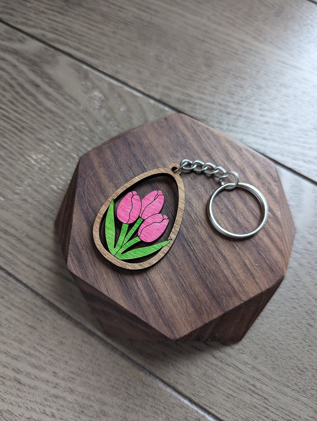 Tulips - Wood Keychain - Etsy