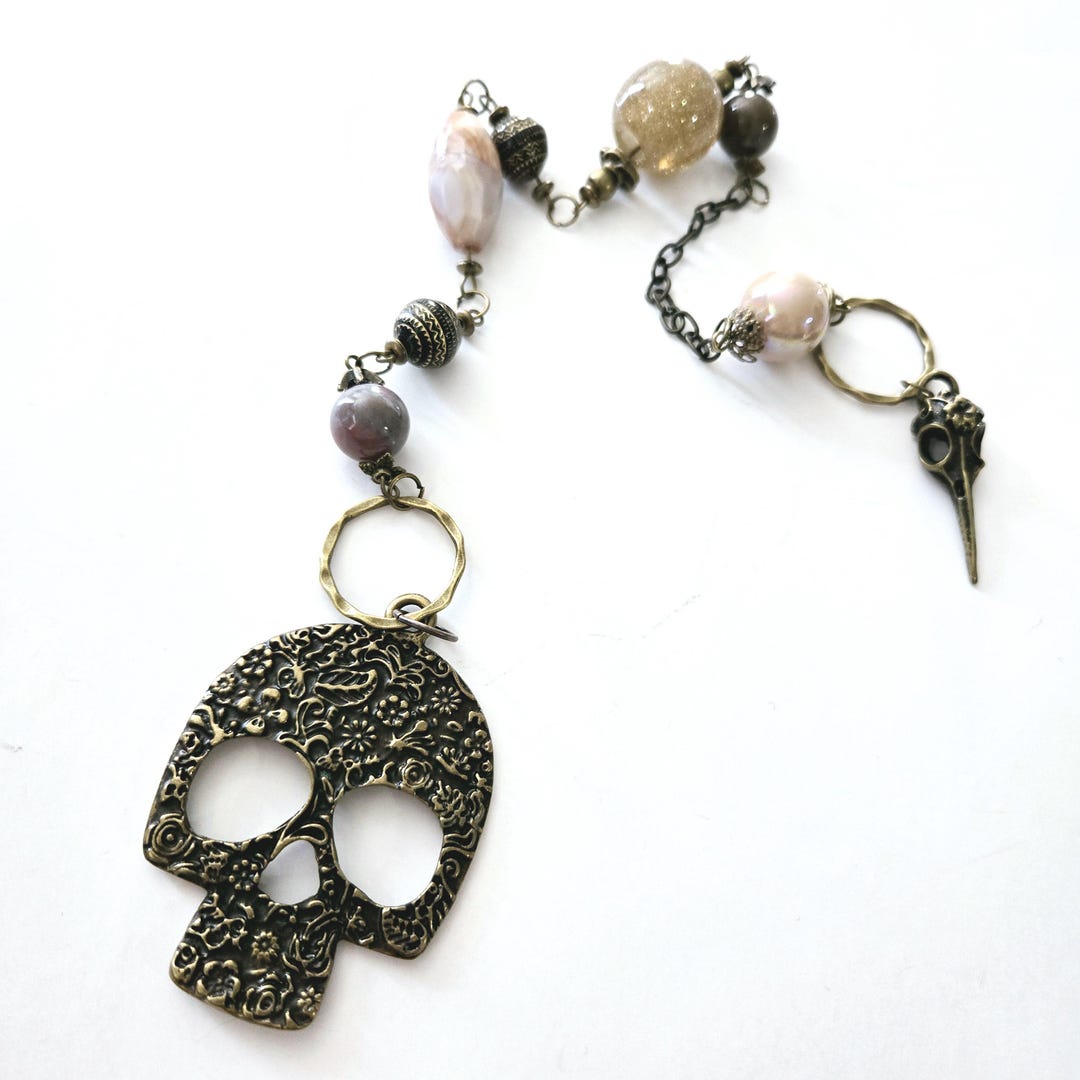 Large Skull Pendant Pendulum, Raven Bird Pendant Pendulum, Pendulum ...
