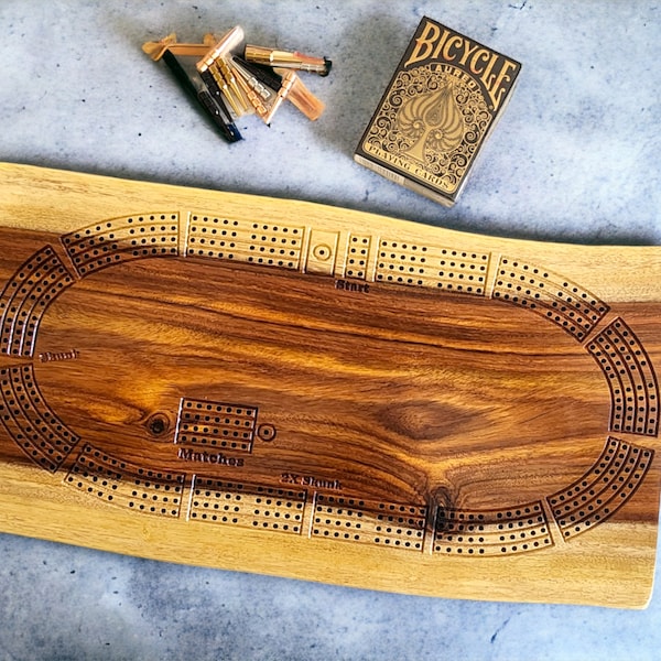 Rustic Cribbage Board - Etsy