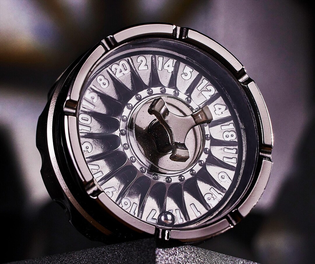 Black Metal Dragon Spinner Gyro Dnd Dice Set, Include D20, D12, D10, D8 ...