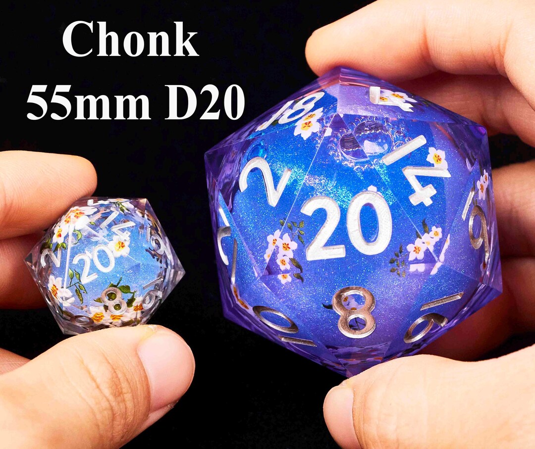 Liquid Core Chonk D20 With Girly Color, Oversized D20 Dice, Giant Dice ...