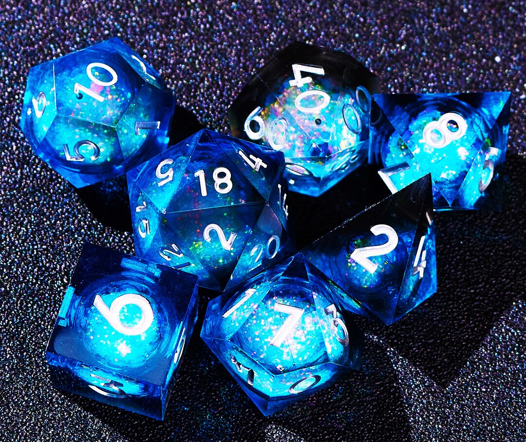 Glittering Liquid Core Dice Set for Dnd Gifts Full Dnd Dice - Etsy