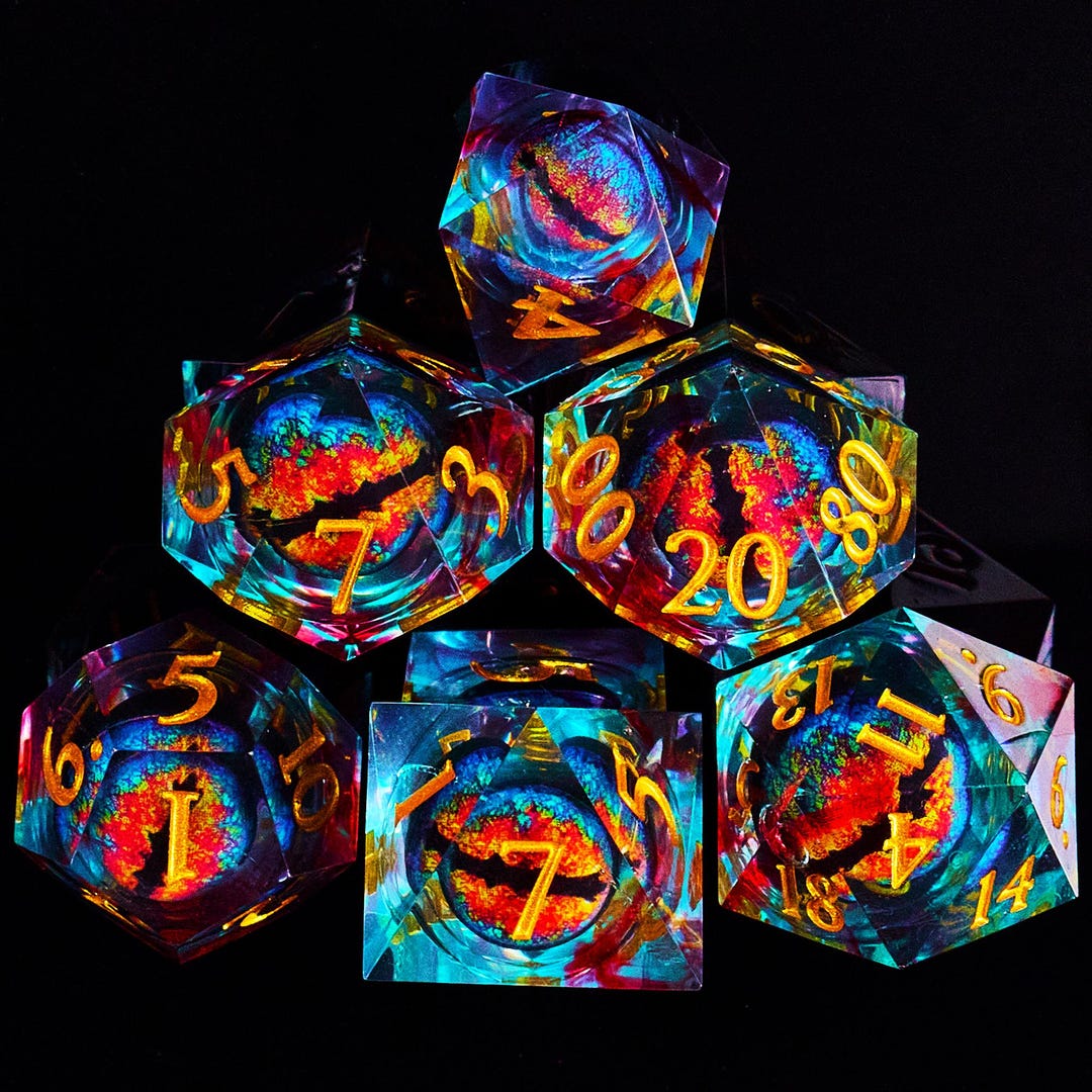 Beholder's Eye Liquid Core Dnd Dice Set for Rpgs, Full Dungeons and ...