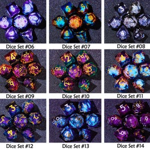 Black Red Liquid Core Dnd Dice Set for Role Playing Games, Full Galaxy ...