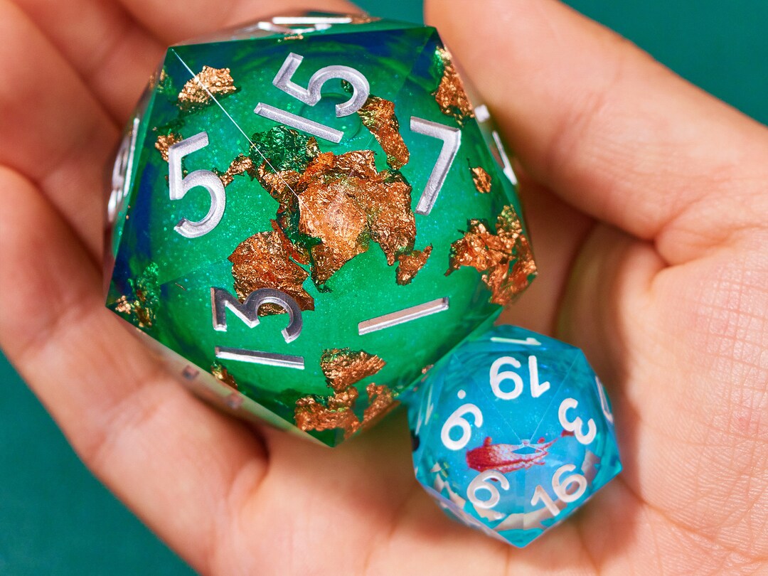 Giant Liquid Core D20 Dice , Dnd Dice Set Liquid Core Dice for Dnd ...