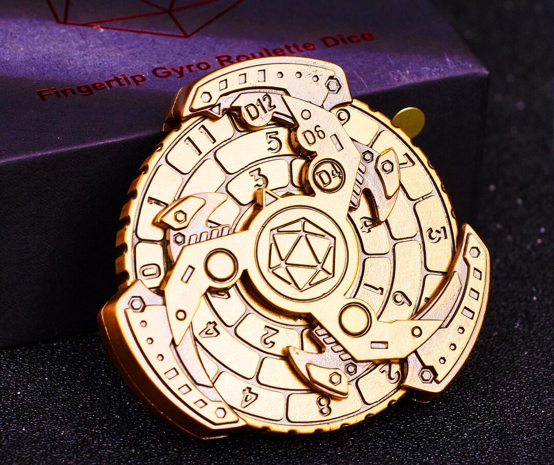 Metal Cyberpunk Dragon Spinner Gyro Dnd Dice Set, Include D20, D12, D10 ...