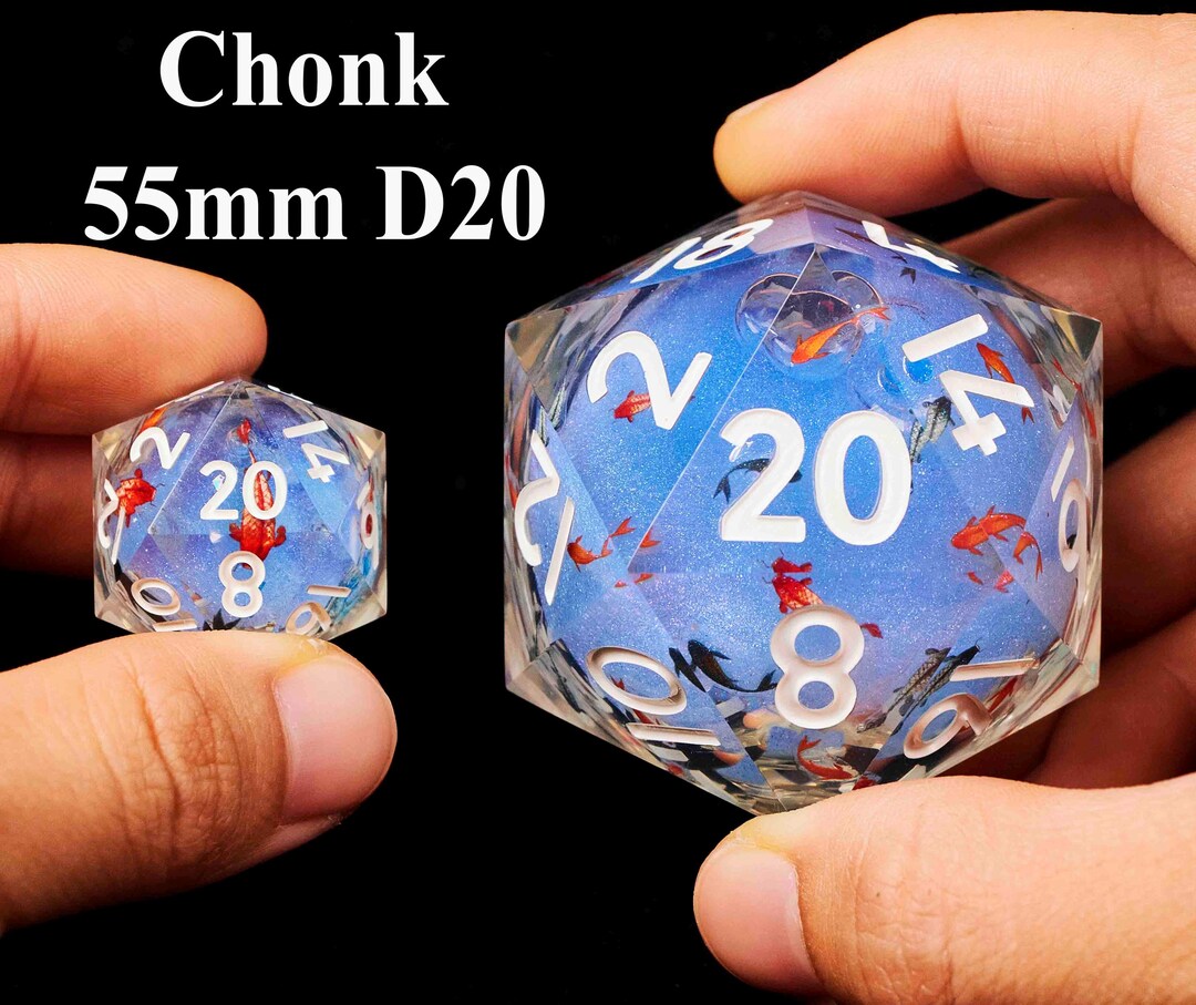 Koi Liquid Core Jumbo D20 for Dnd Character, 20 Sided Dice D20 for ...