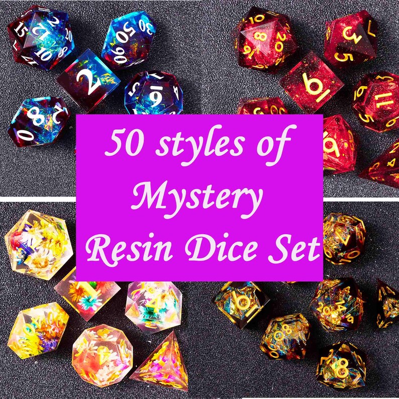 Mystery Dnd Resin Dice Set for Role Playing Games, Blind Box Dnd Gifts ...