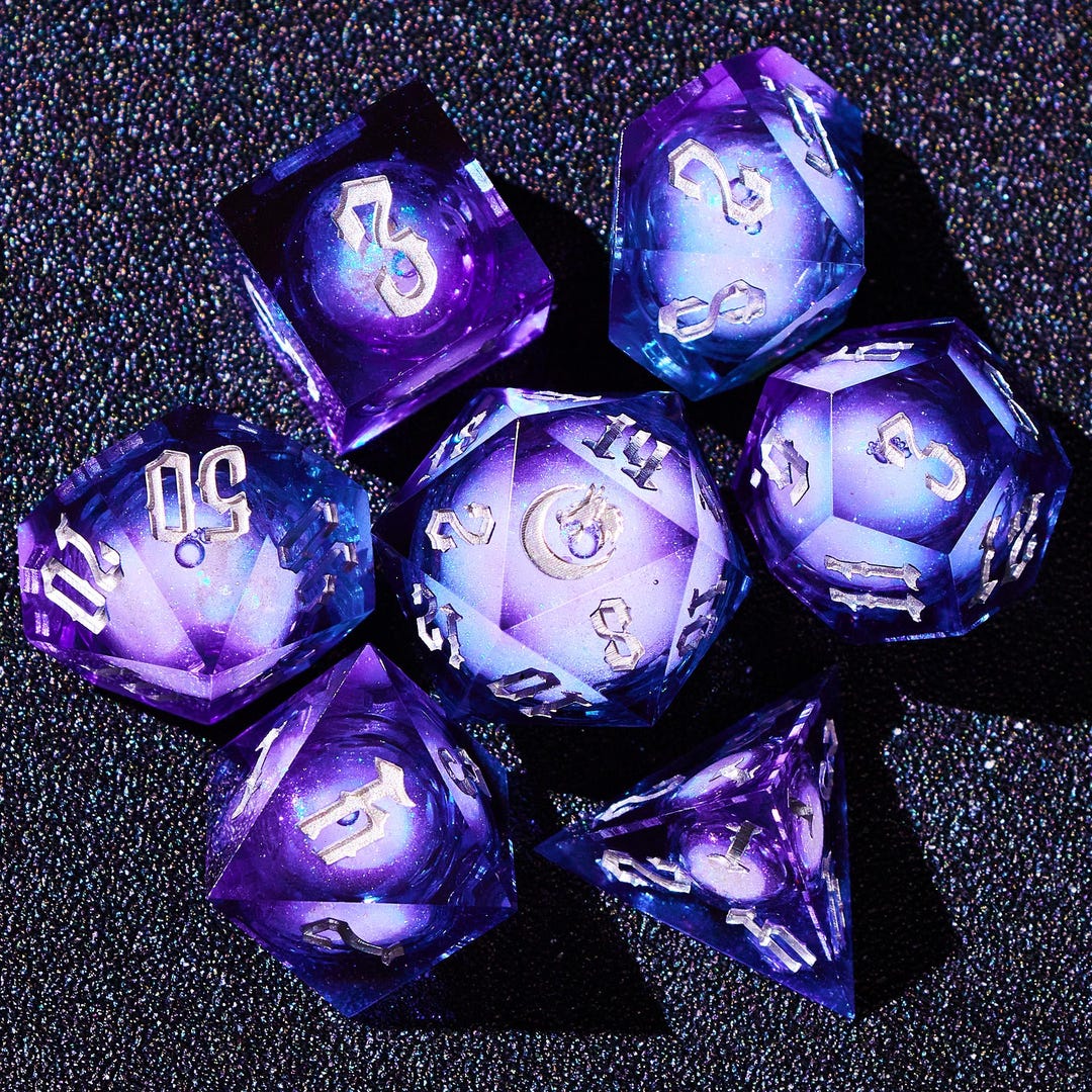 Moon Liquid Core Dice Set for Role Playing Games, Galaxy Dungeons and ...