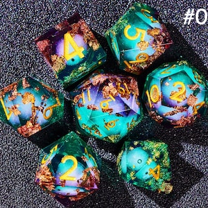 Black Red Liquid Core Dnd Dice Set for Role Playing Games, Full Galaxy ...