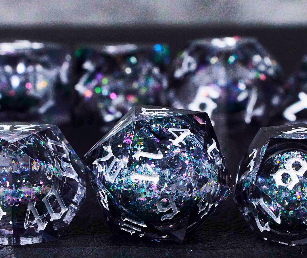 Gothic Dark Starry Sky Liquid Core Dice Set for Magic Game, Gorgeous ...