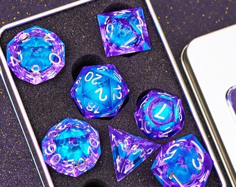 The Wisp blue Liquid Core Dice Set 7 - Etsy