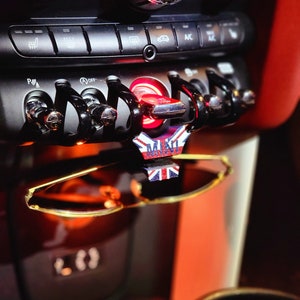 MINI Cooper Sunglass Clip Dash Holder Mount -felt Lined -fits Most Size ...