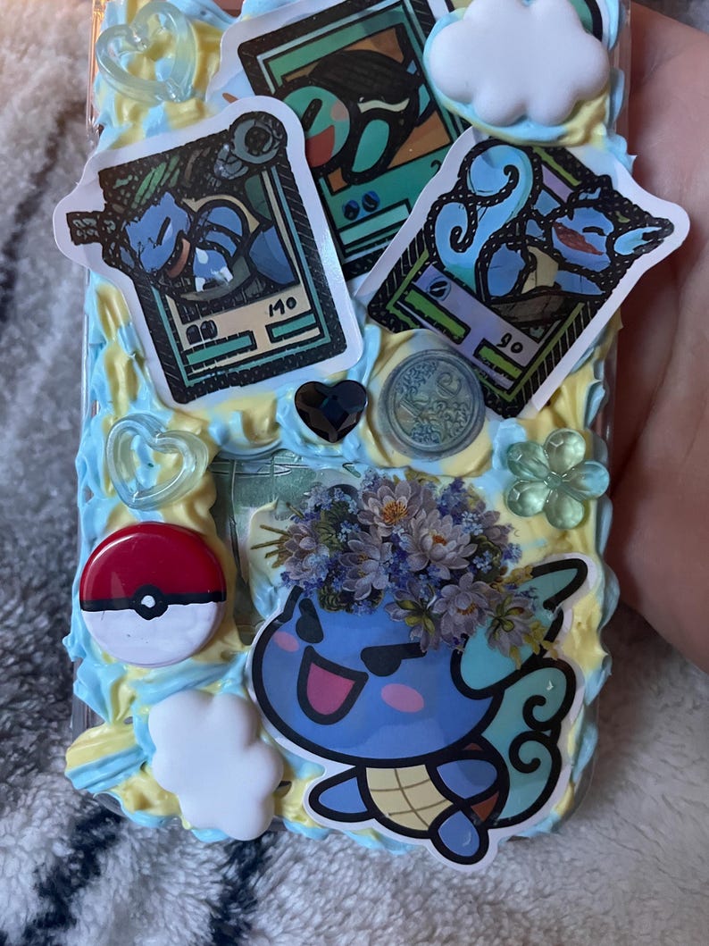 Squirtle Decoden, Sticker and Charm iPhone 12 Cell Phone Case - Etsy