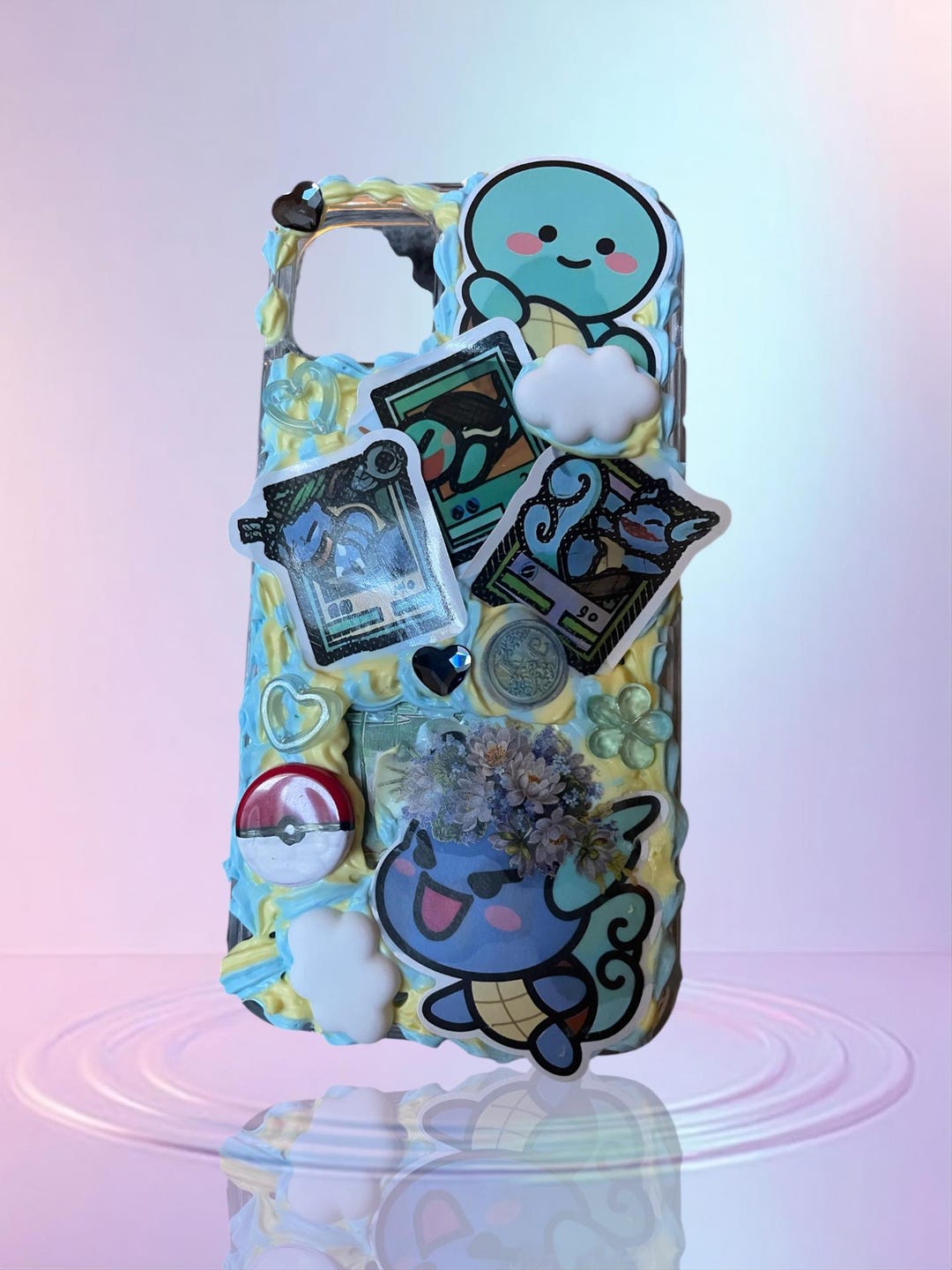 Squirtle Decoden, Sticker and Charm iPhone 12 Cell Phone Case - Etsy