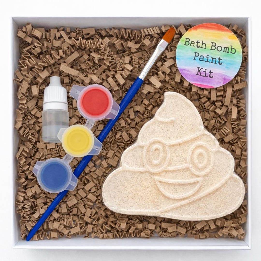 Bath Bomb Craft Poop Emoji Paint Kit Funny Gag Gift Kids Teen White ...