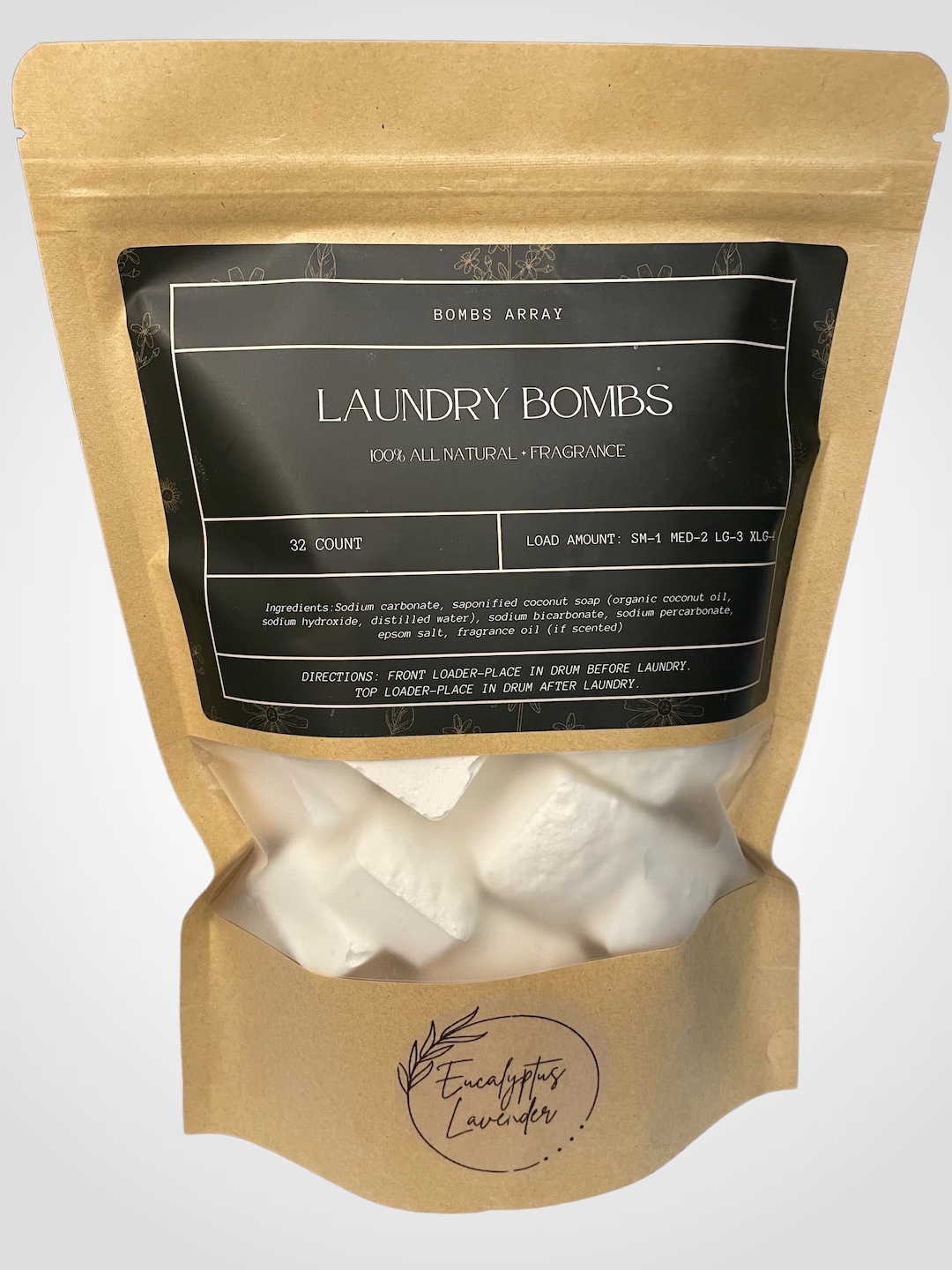 All Natural Laundry Detergent Pods | 32 Loads Chemical Free Cleaning ...