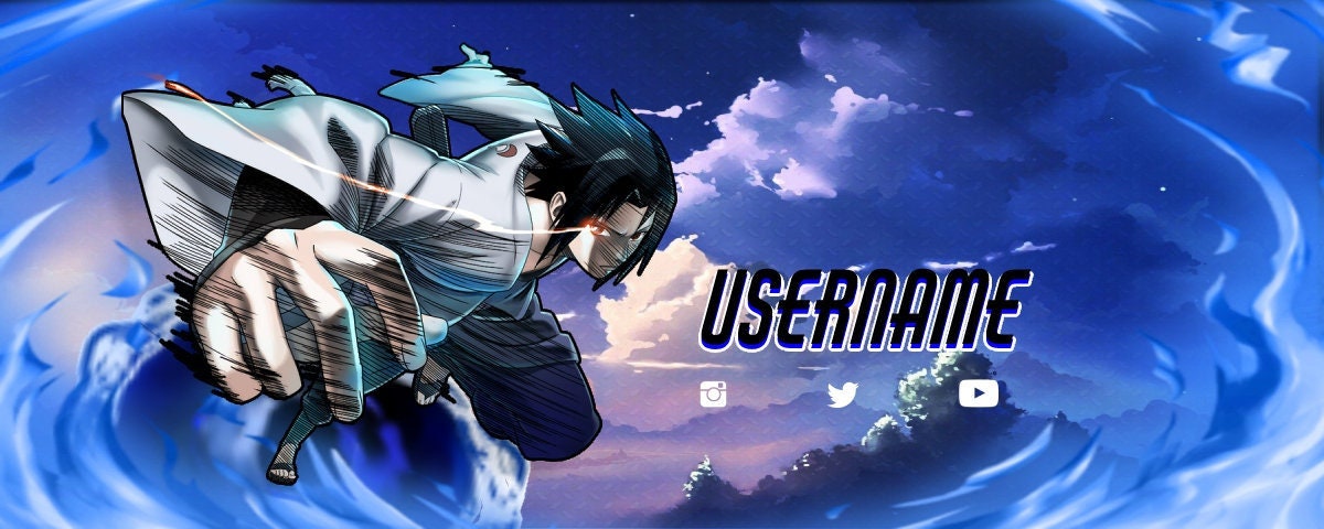 Blue Sasuke Twitch Banner YouTube Banner Twitter Header | Etsy