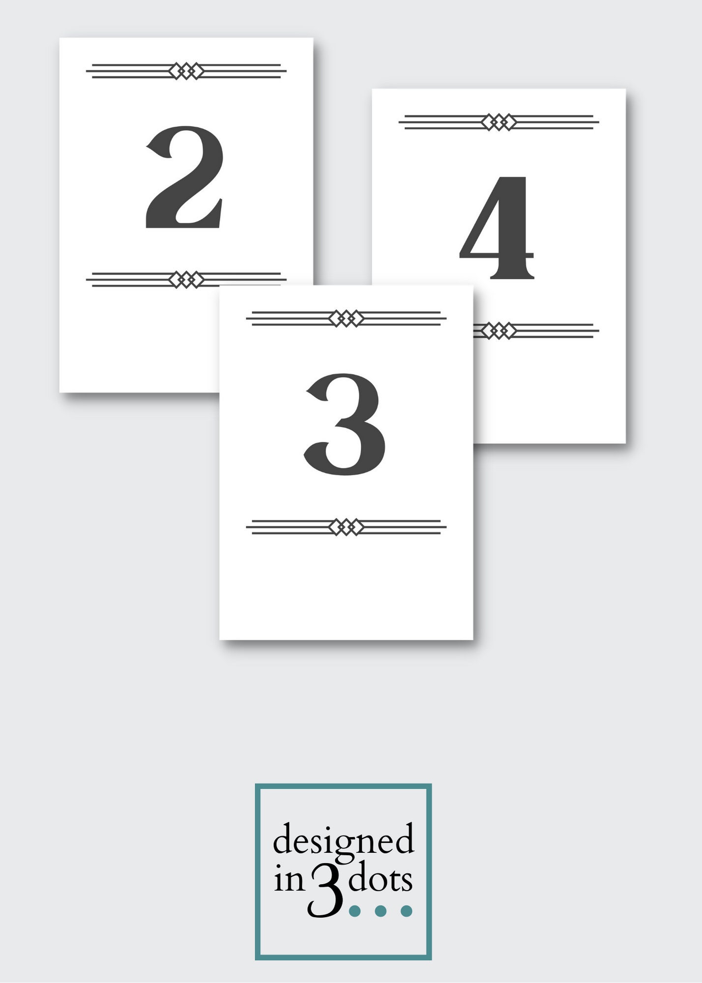 Printable Table Numbers: Simple Art Deco black - Etsy