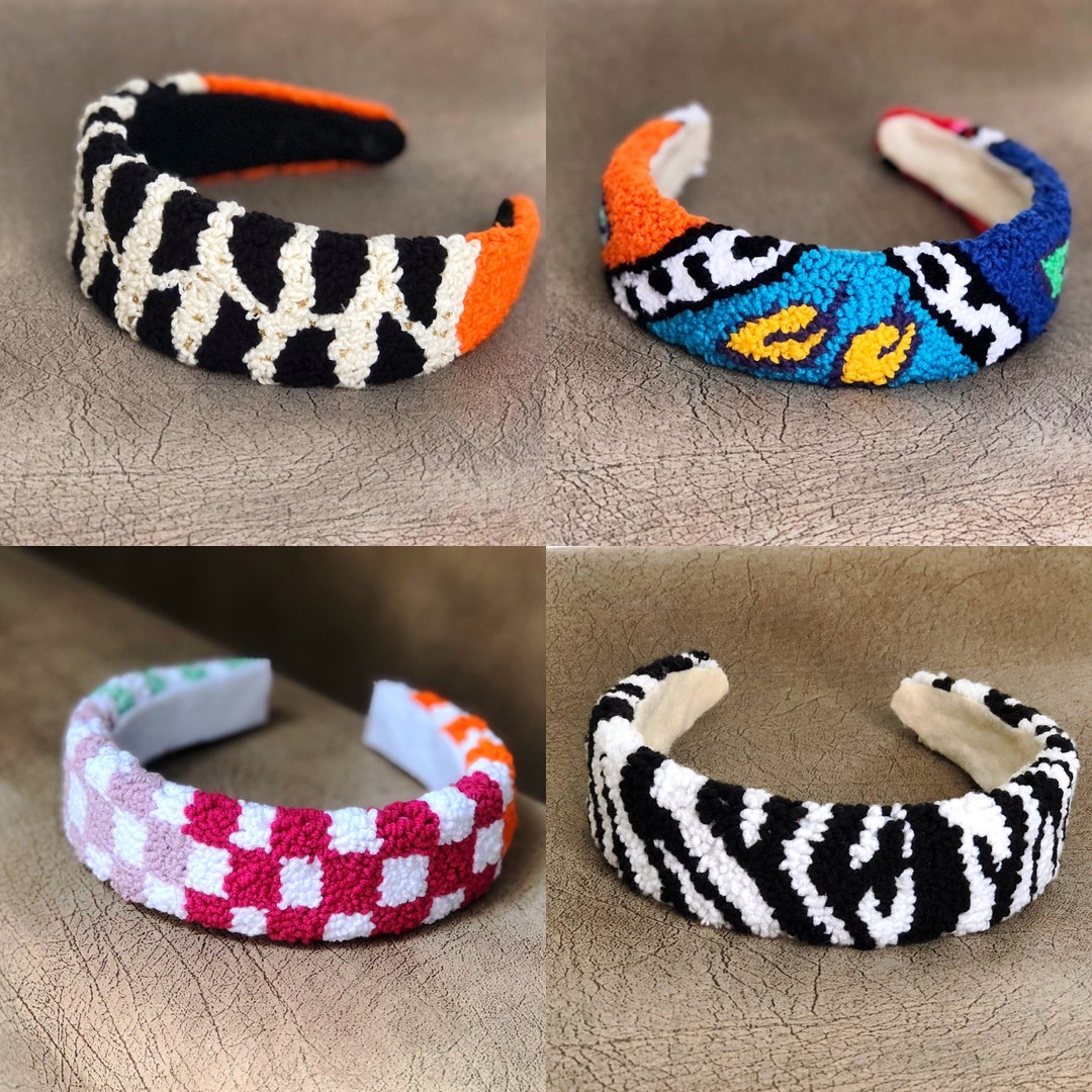 Punch Needle Headband, Zebra Pattern Embroidered Hair Accessories ...