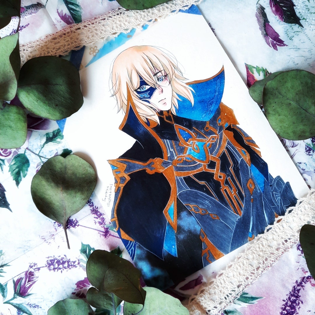 Original Copic Drawing Dina6 Dainsleif genshin Impact - Etsy