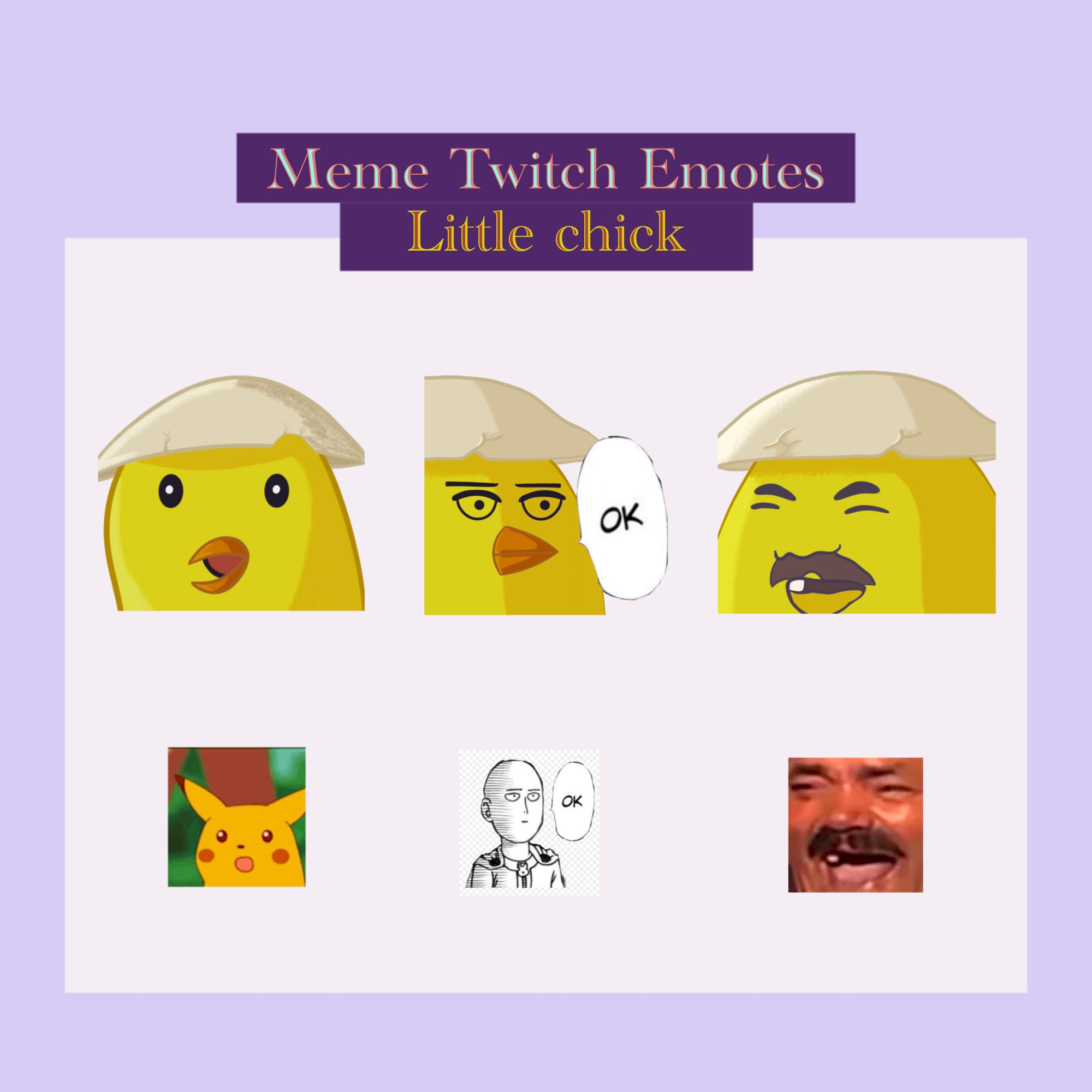 Funny Little Chick Meme Twitch Emotes | KEKW | Shocked Pikachu ...