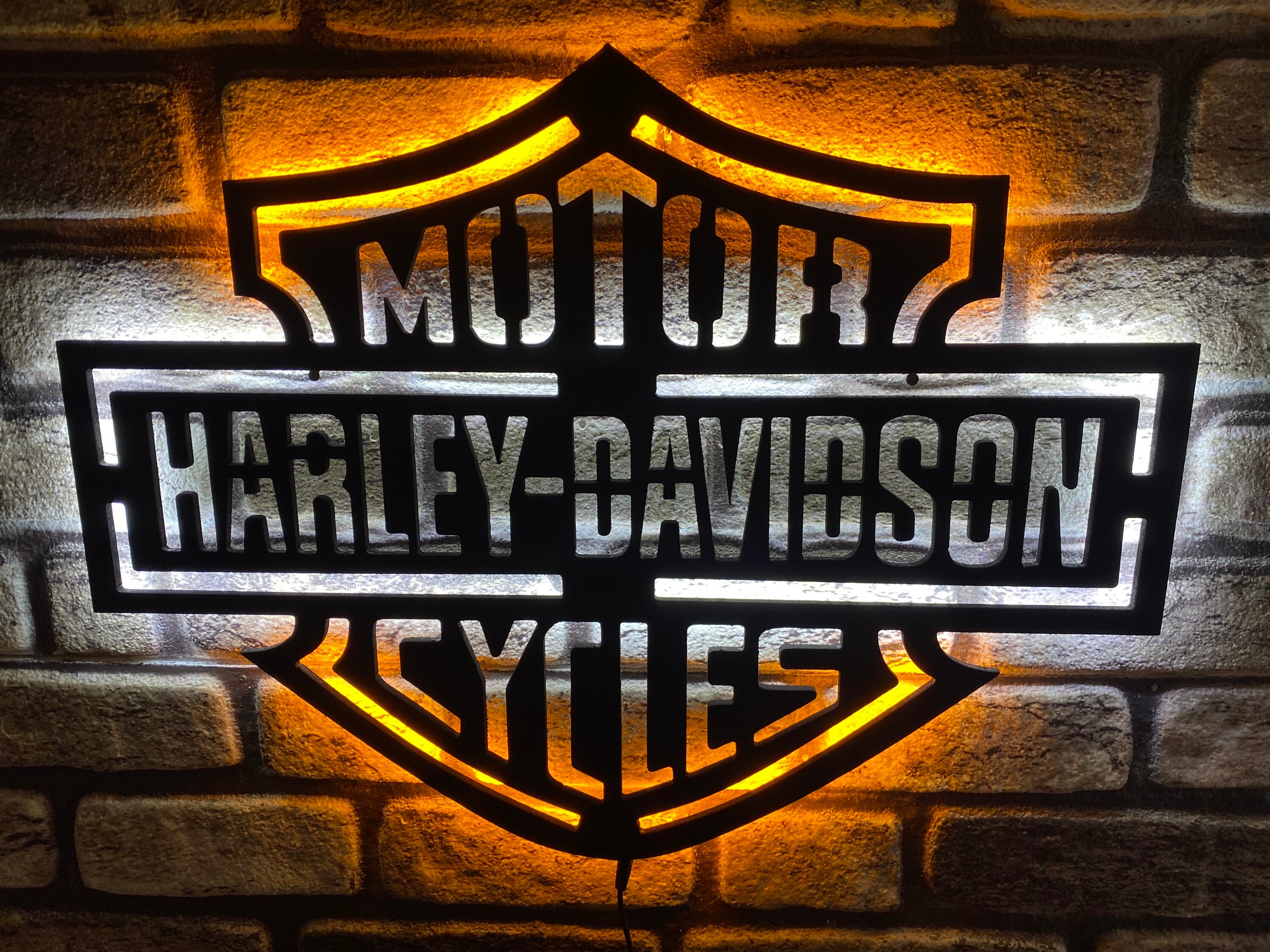 Harley Davidson Led Sign Motorcycle Neon Sign Motor Lover Etsy