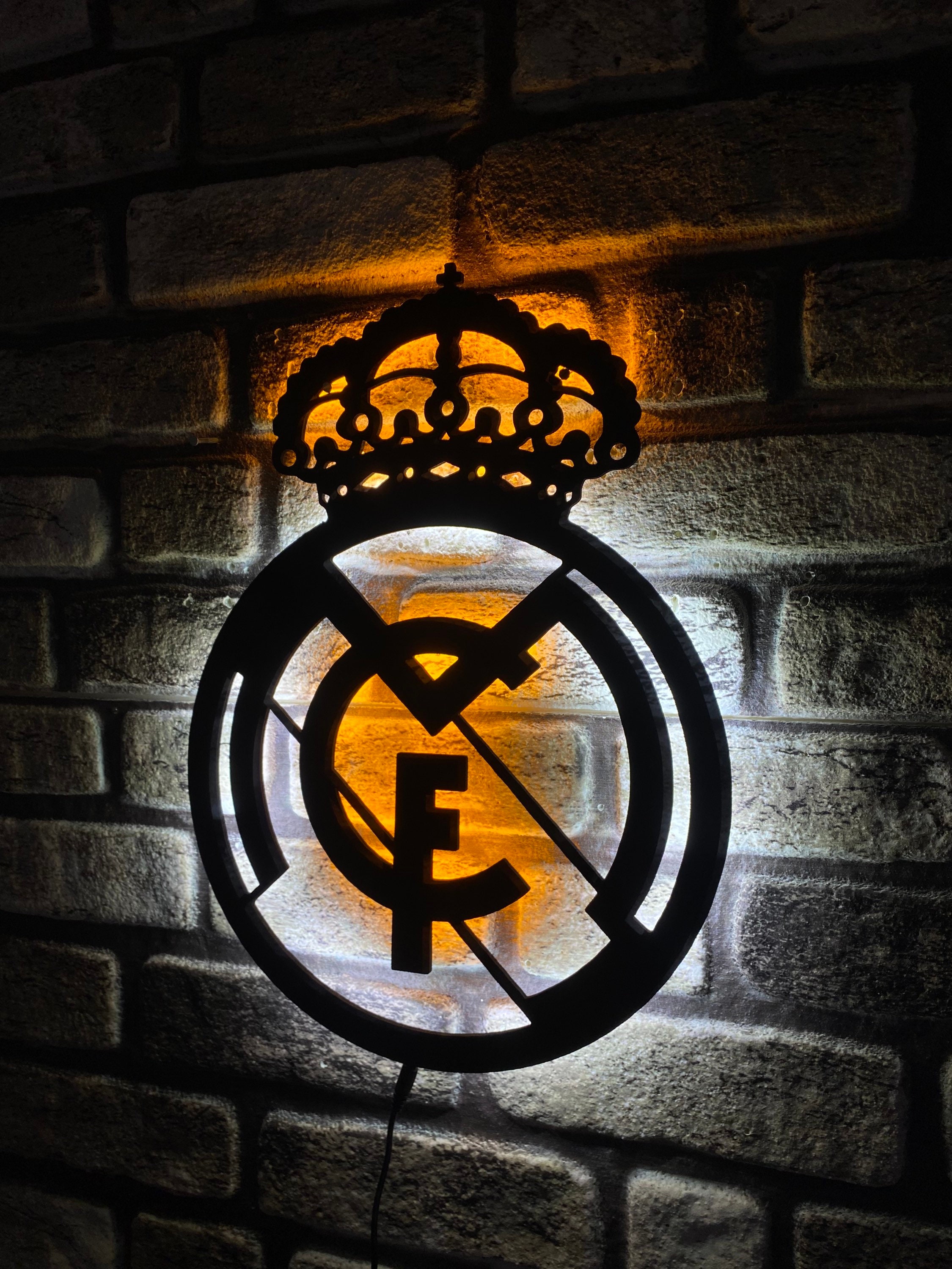 Real Madrid Led Sign Real Madrid Wood Decor Laliga Led - Etsy