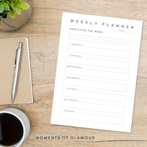 Simple Weekly Planner Printable Planner Template - Etsy