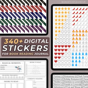 Rating Sticker for Reading Journal Digital Sticker Bundle Png Reader ...