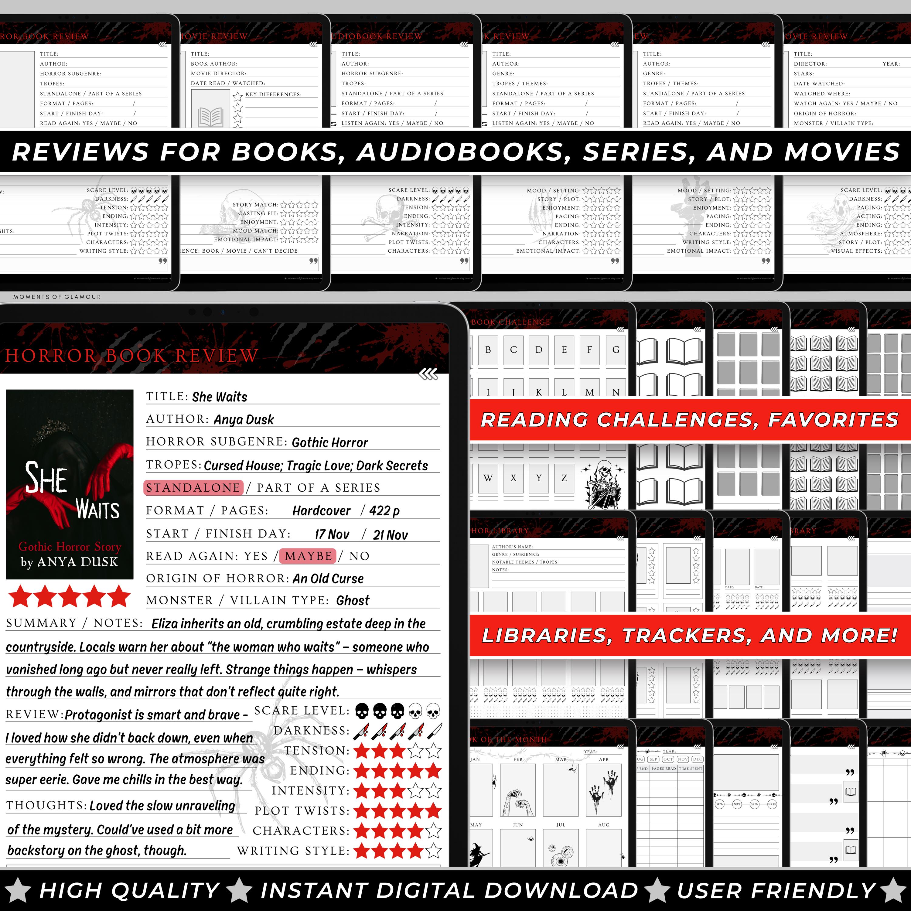 Book Journal Horror Digital Download Reader Book Journal Dark Mystical ...