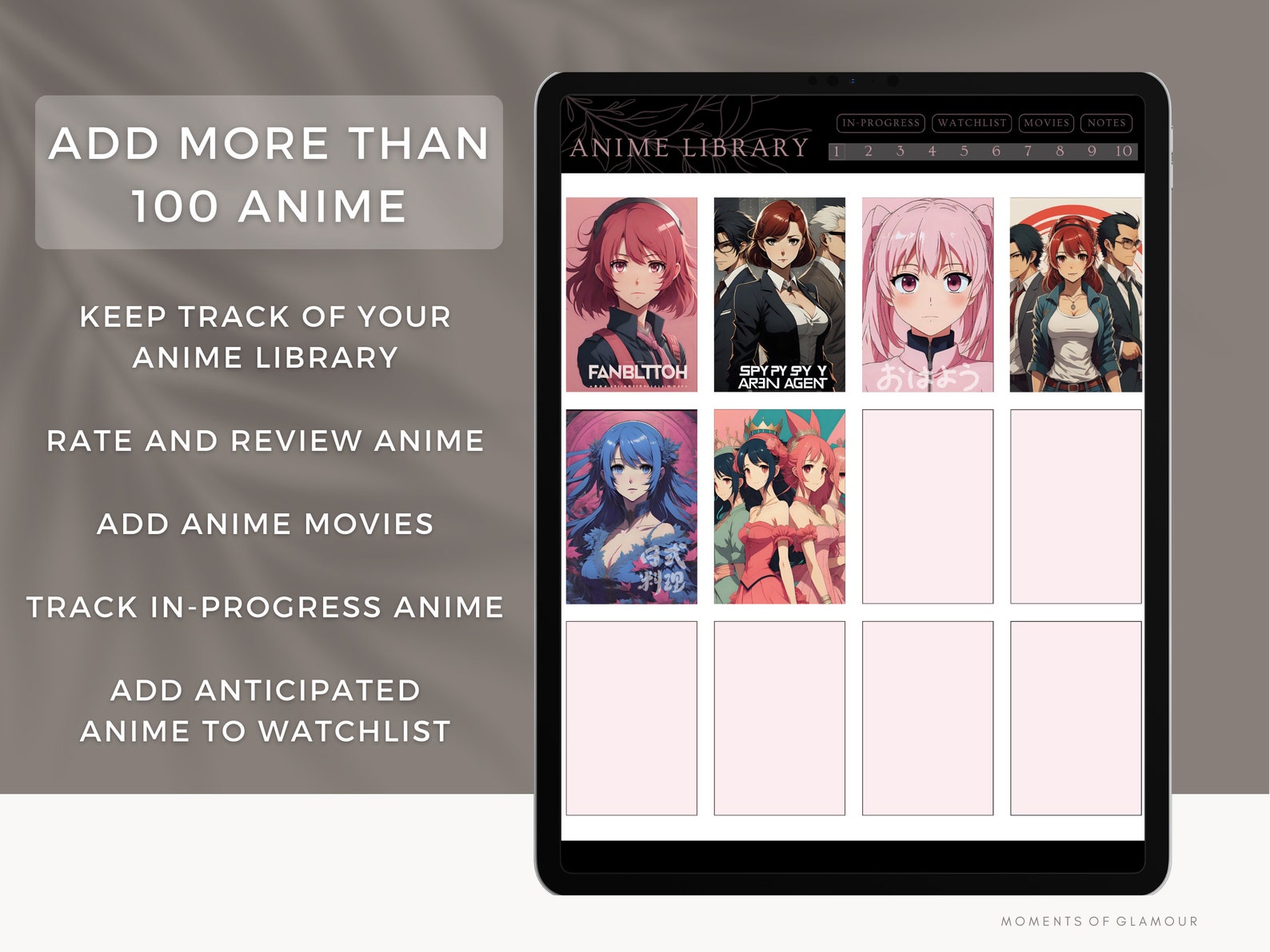 Digital Anime Journal Template Anime Notebook Digital Anime Planner ...