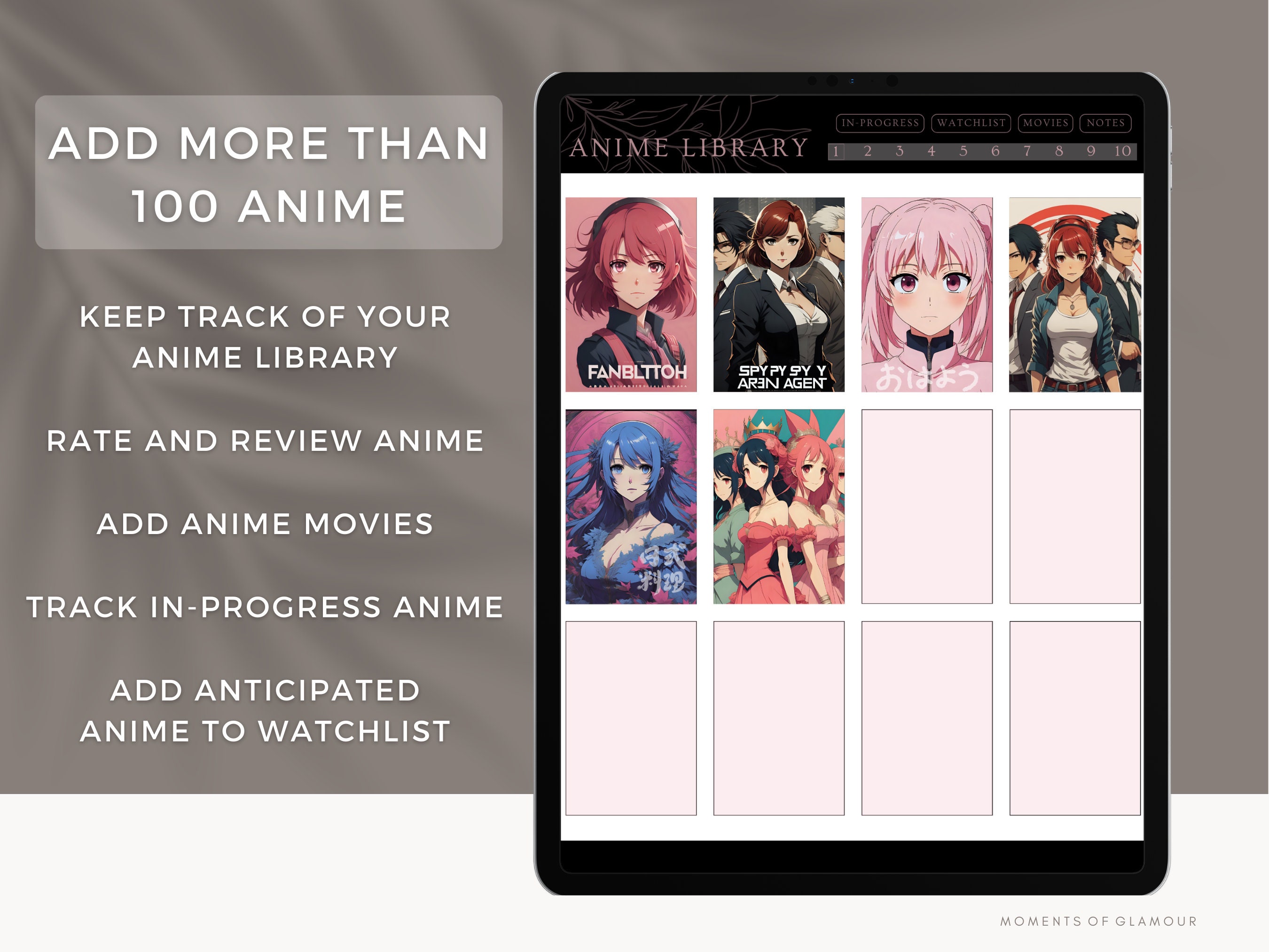 Digital Anime Journal Template Anime Notebook Digital Anime Planner ...