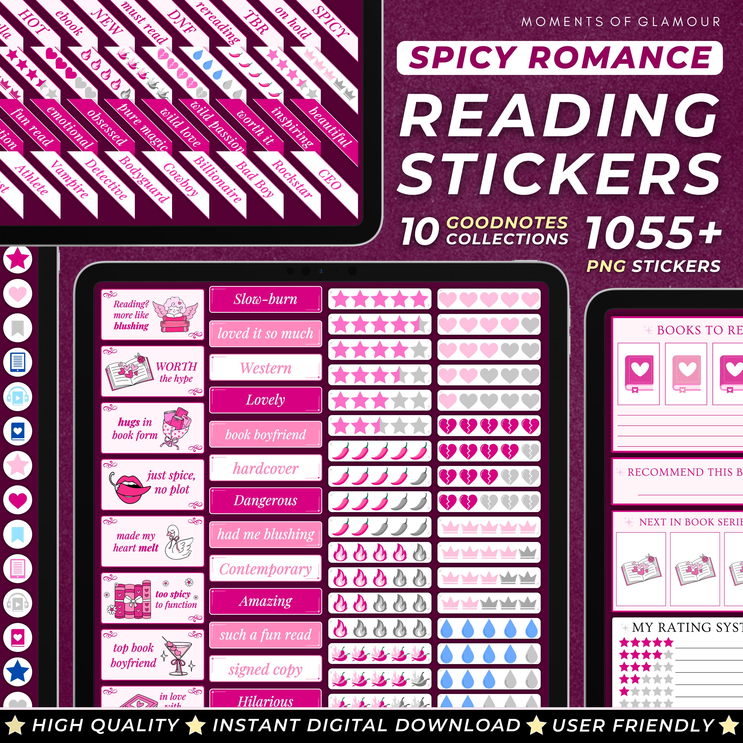 Spicy Romance Sticker PNG Reading Book Label Sticker for Book Lover ...