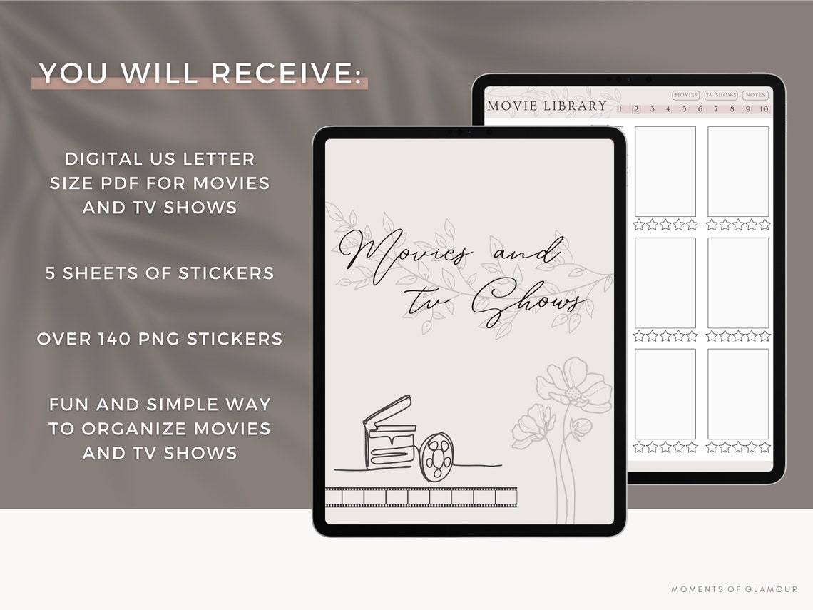 Movie Journal Digital Planner for Movies & TV Shows iPad Movie ...
