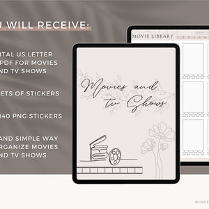 Movie Journal Digital Planner for Movies & TV Shows iPad Movie ...