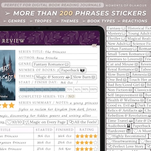 Rating Sticker for Reading Journal Digital Sticker Bundle PNG Reader ...