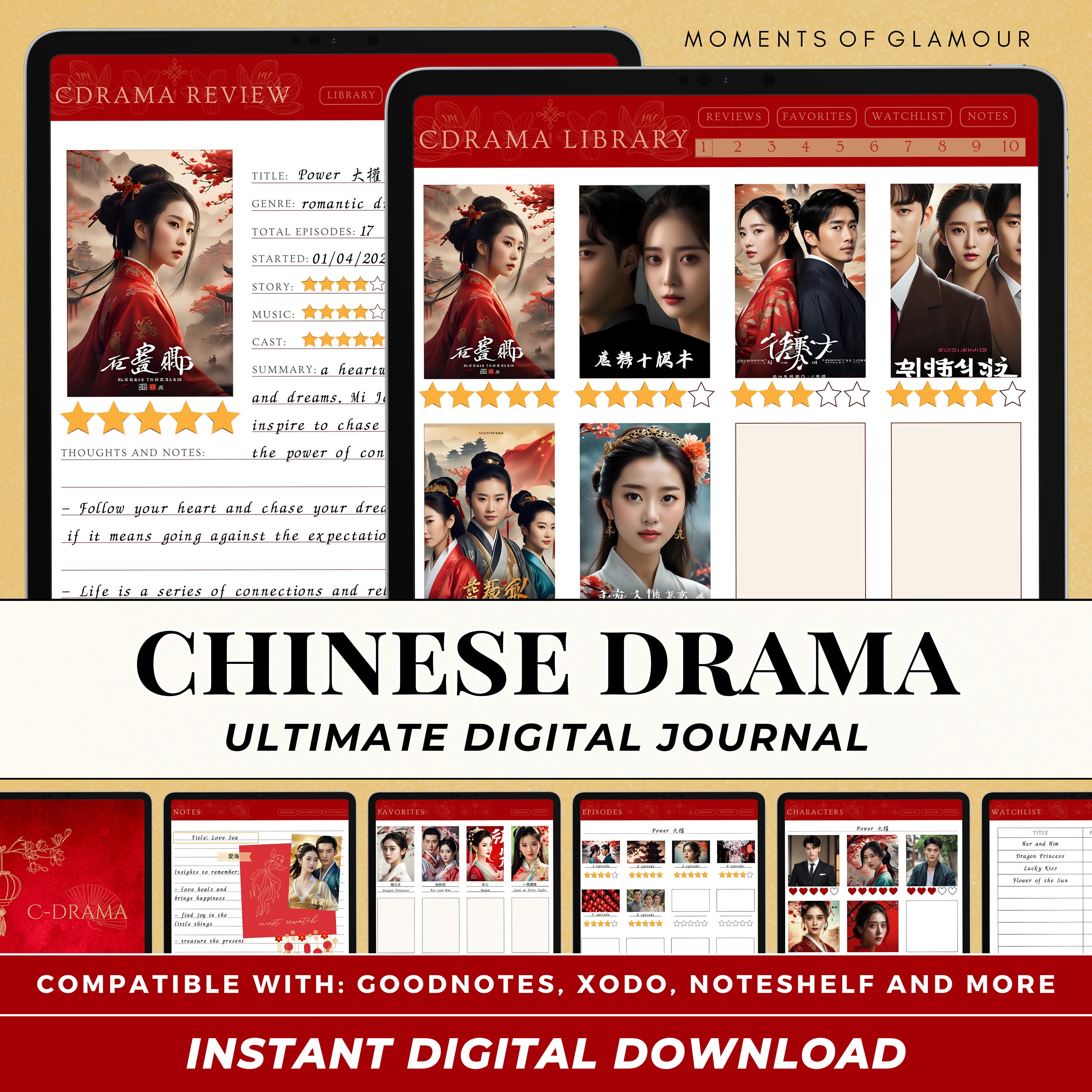 Cdrama Journal Digital C Drama Planner Chinese Drama Tracker C-drama ...