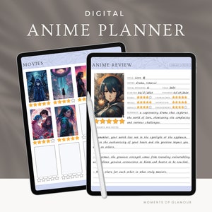 Digital Anime Journal Template Anime Checklist Anime Watchlist Digital ...