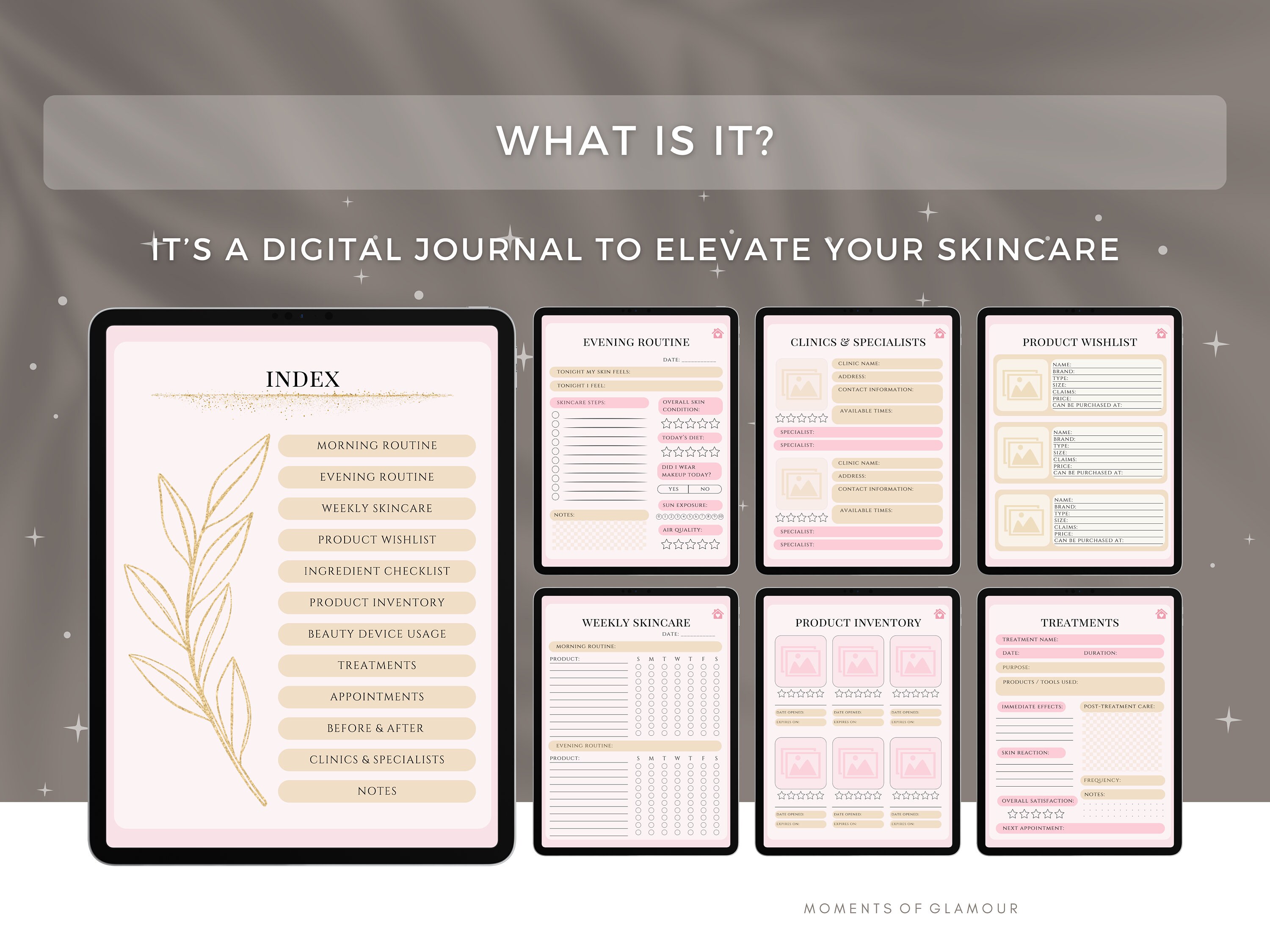 Skin Care Routine Journal Digital Self Care Planner for Skincare ...