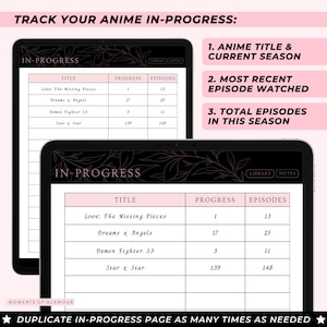 Anime Tracker Goodnotes Anime Journal for Anime Digital Planner Anime ...