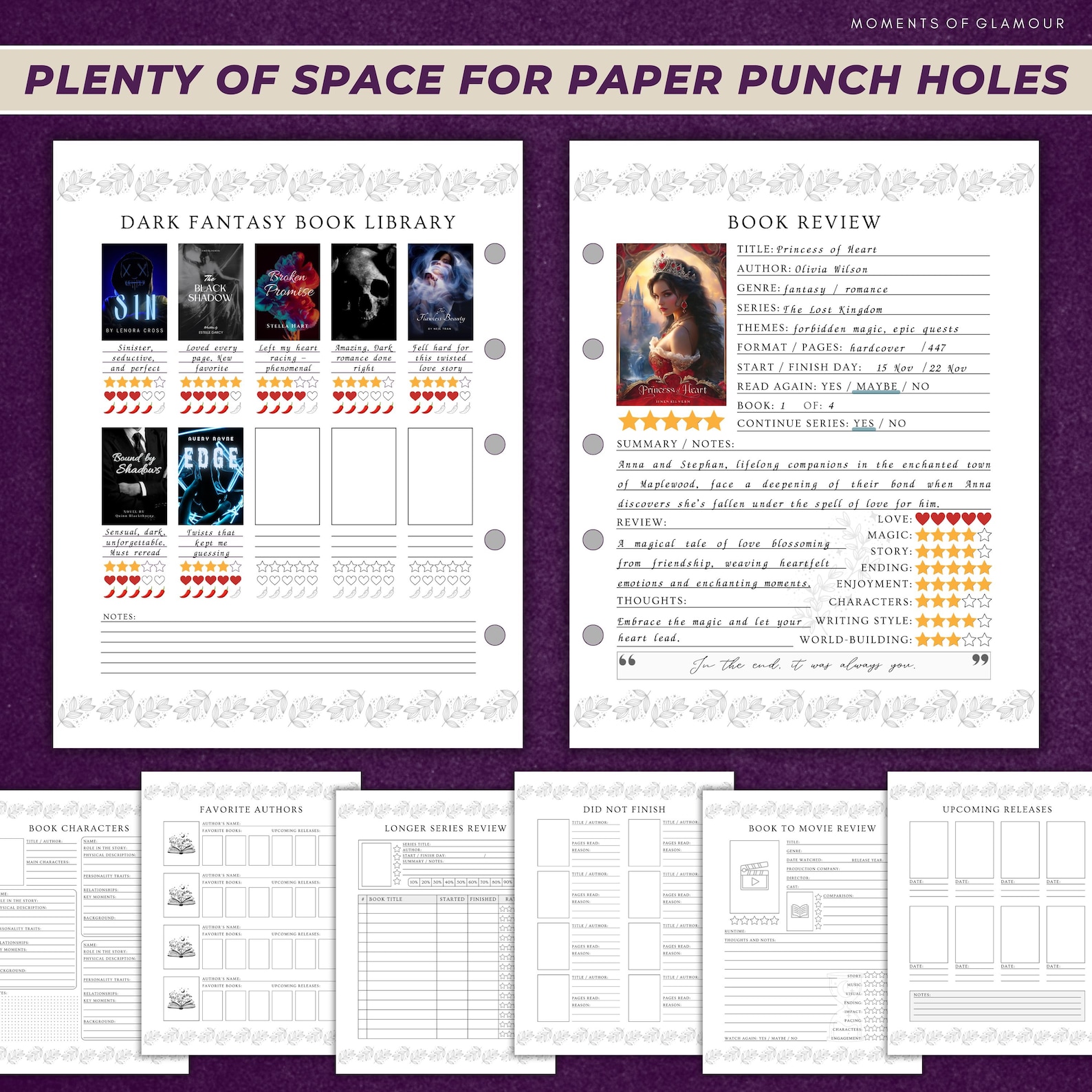 Printable Fantasy Reading Journal PDF Book Tracker Romantasy Reading ...