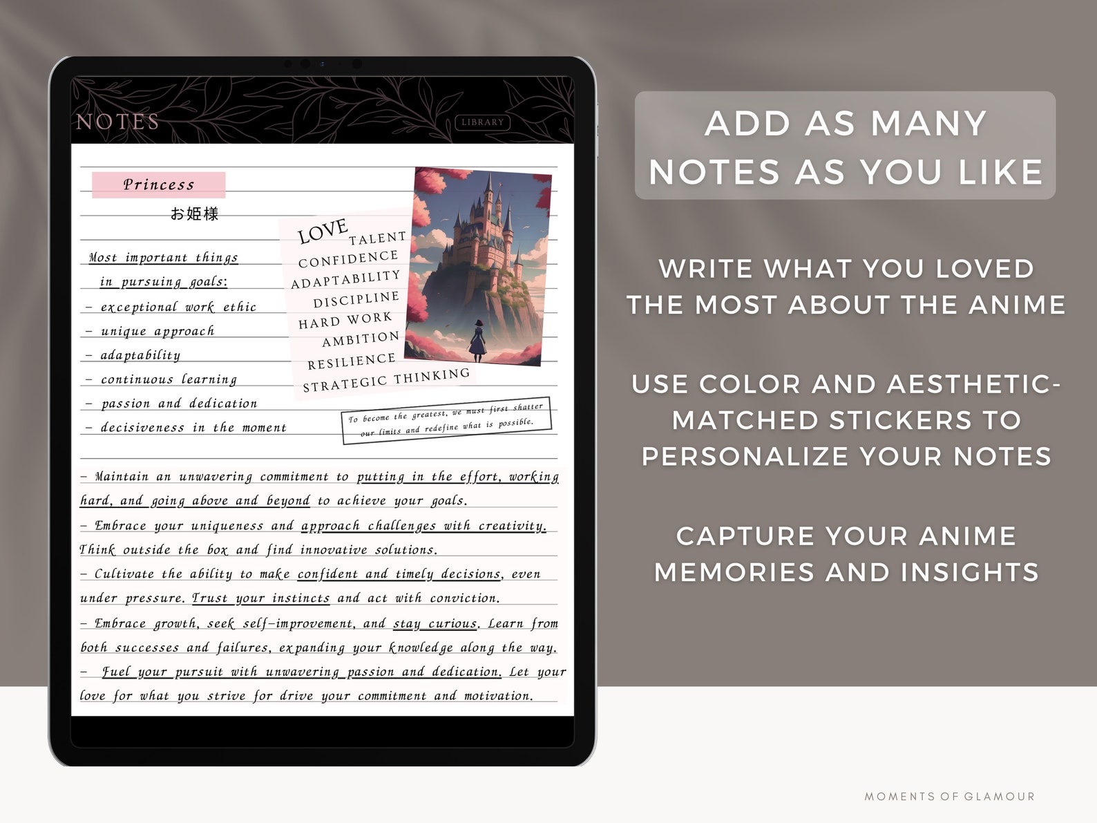 Digital Anime Journal Template Anime Notebook Digital Anime Planner ...