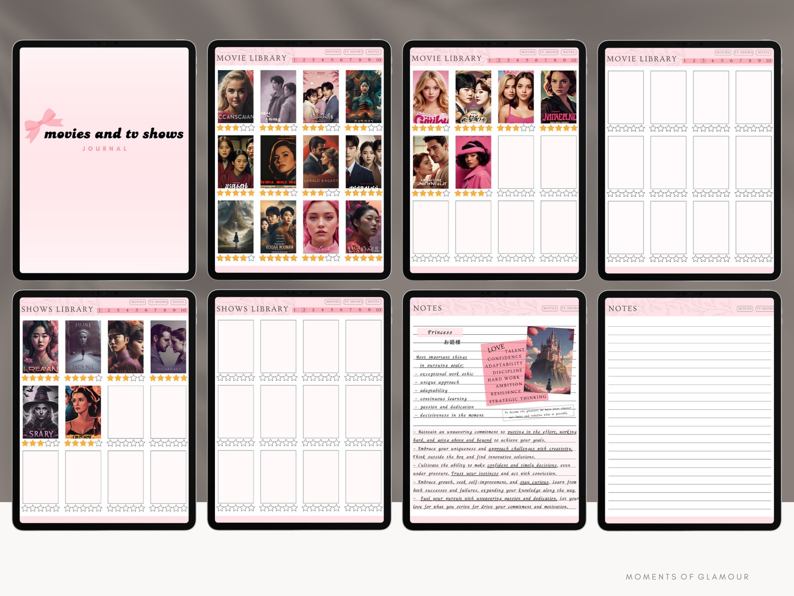 Digital Movie Journal for TV Watching Digital Logbook for Movie ...