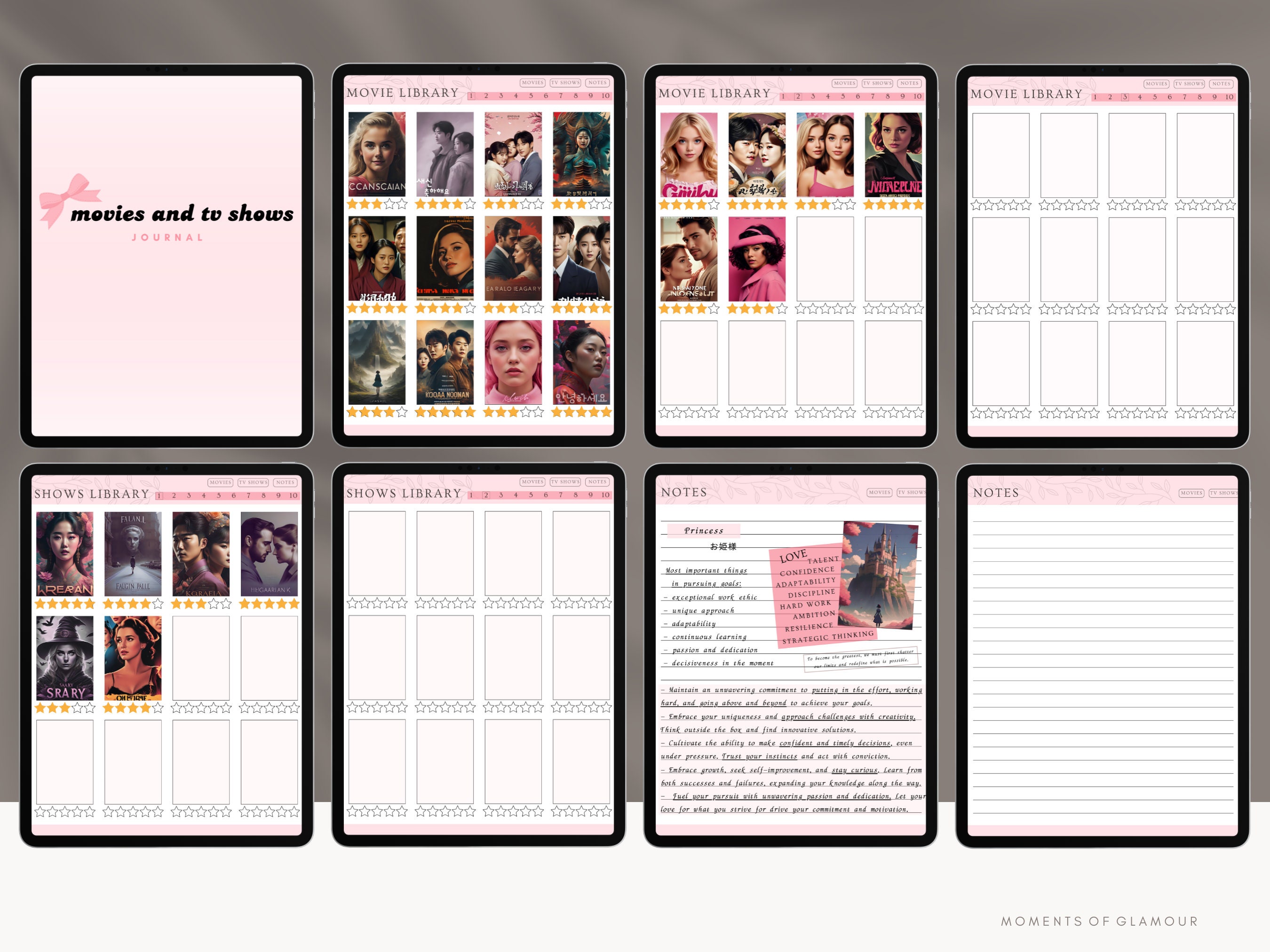 Digital Movie Journal for TV Watching Digital Logbook for Movie ...