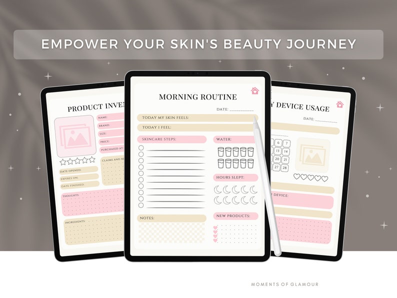Beauty Journal Digital Skincare Planner for Skin Care Logging Selfcare ...