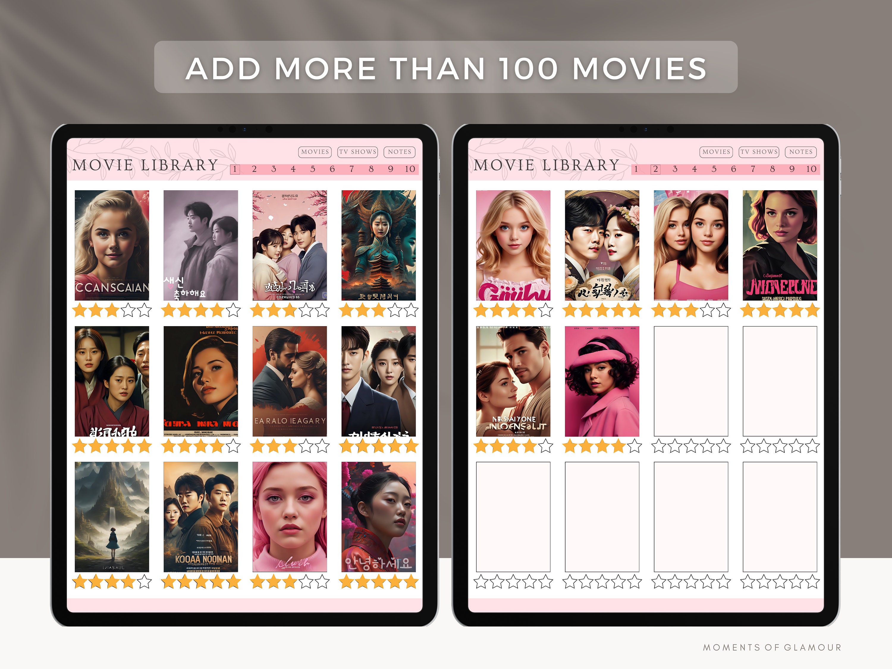Digital Movie Journal for TV Watching Digital Logbook for Movie ...