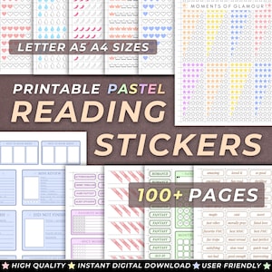 Printable Reading Sticker Bundle Rating Sticker Journal Reading Sticker ...