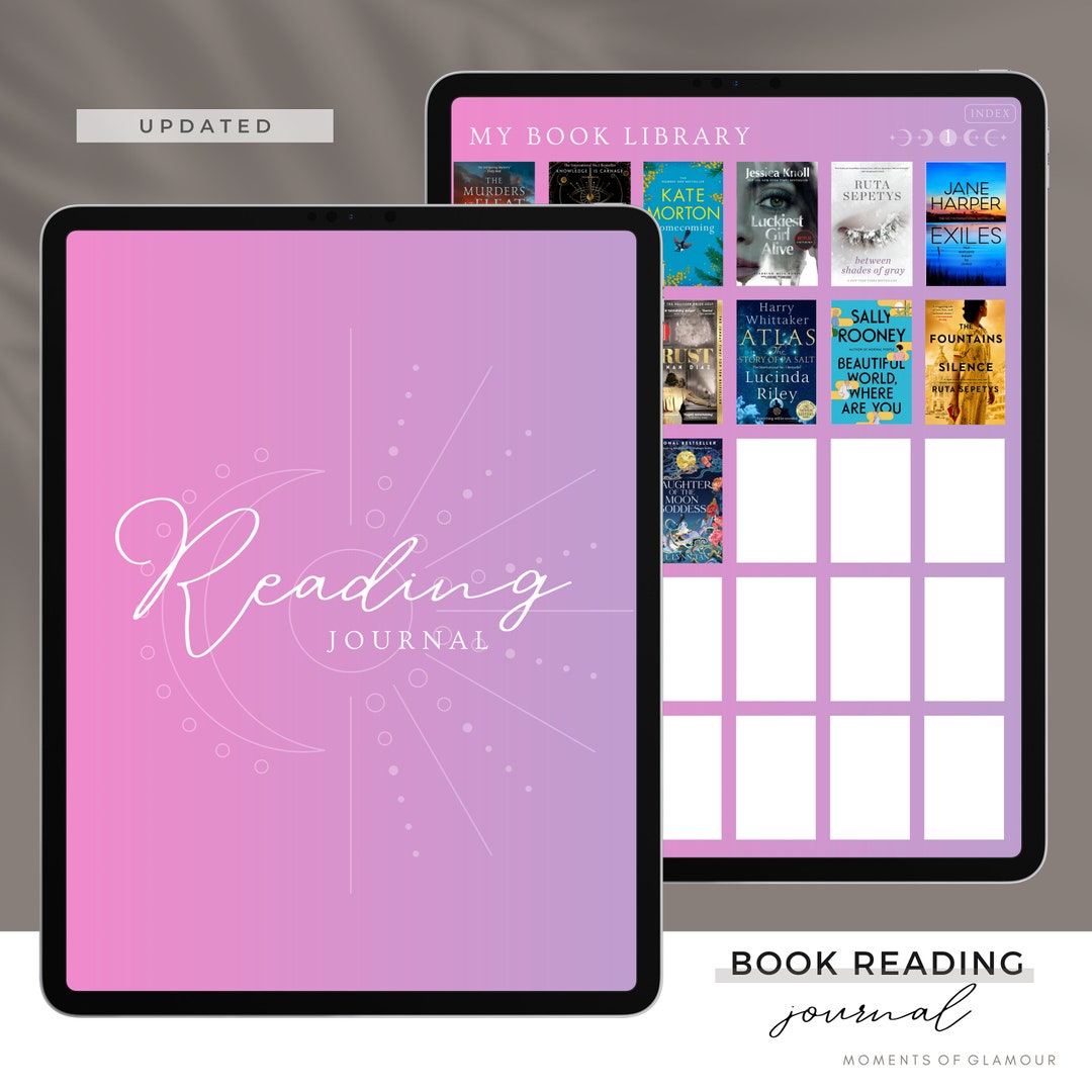 Digital Reading Journal Digital Reading Planner Reading Tracker Pink ...