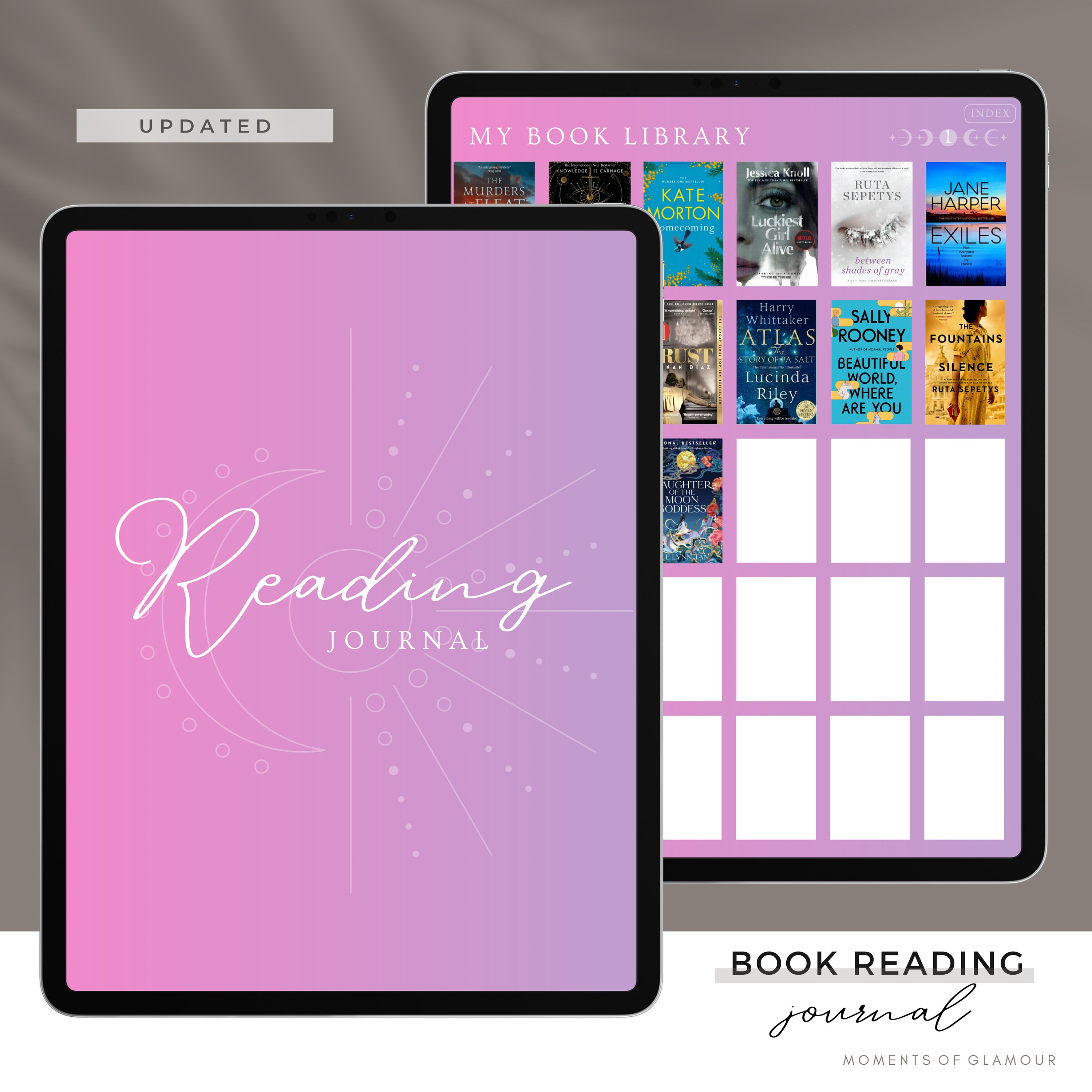 Digital Reading Journal Digital Reading Planner Reading Tracker Pink ...